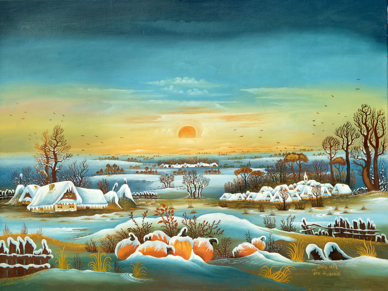 Jan Husarik - Jednorogi konj 110x90-B1.JPG | Naive Art Kovačica