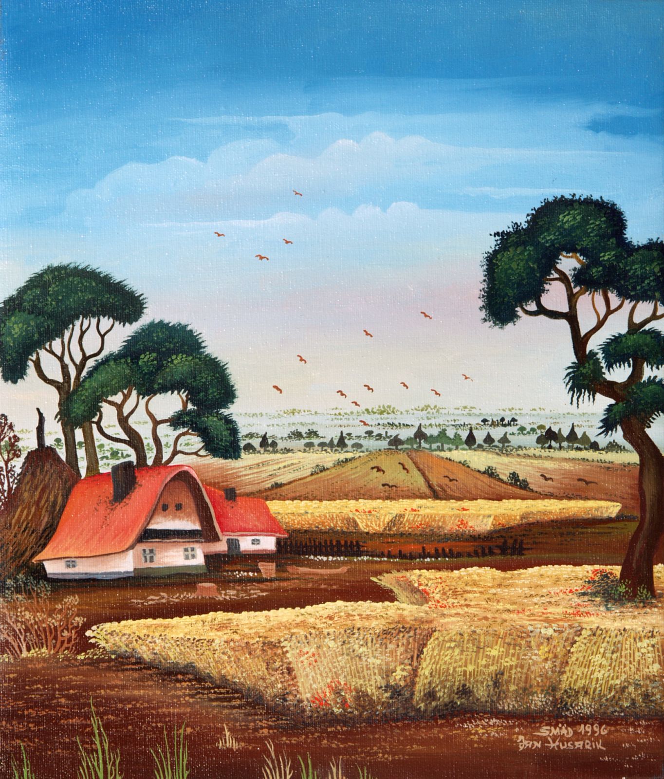 Jan Husarik - Jednorogi konj 110x90-B1.JPG | Naive Art Kovačica