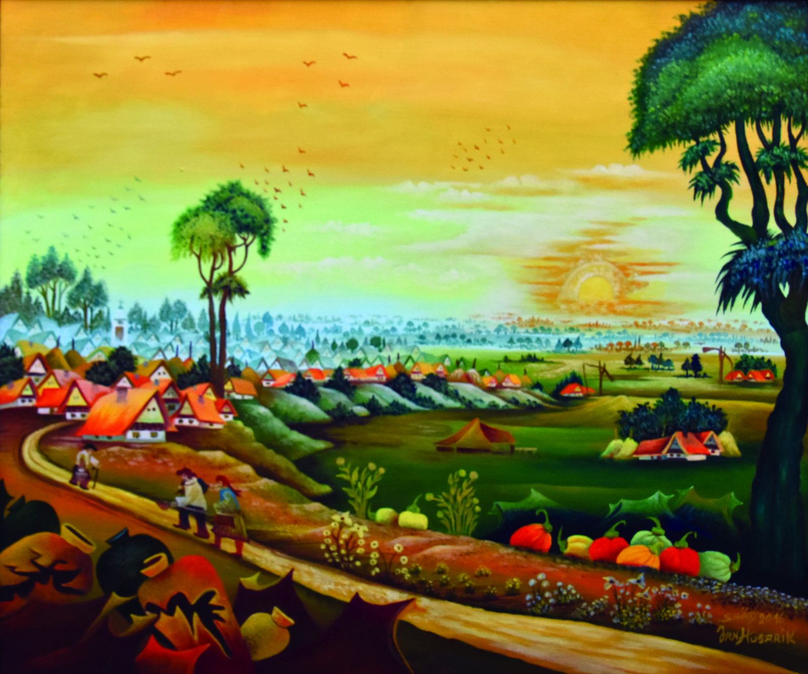 Jan Husarik - Jednorogi konj 110x90-B1.JPG | Naive Art Kovačica