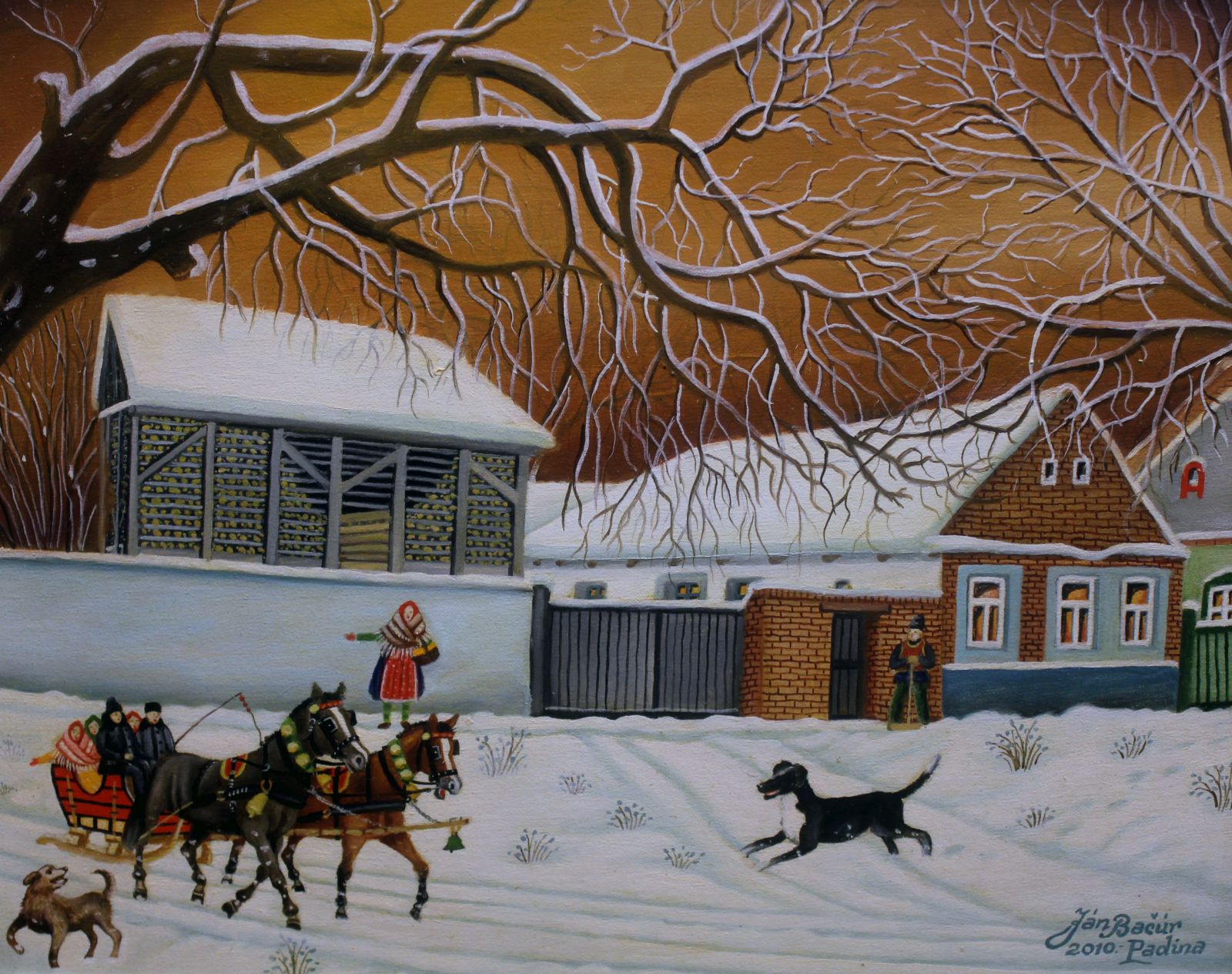 Jan Bačur - 1737.Prevoz Bundeva 40x60cm.2005..JPG | Naive Art Kovačica