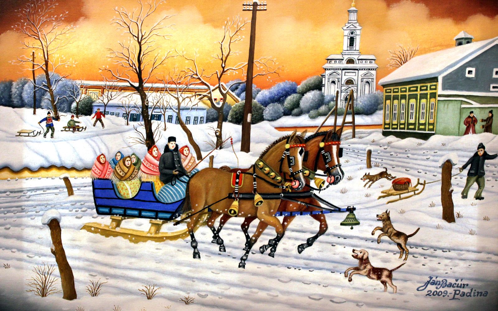Jan Bačur - 1737.Prevoz Bundeva 40x60cm.2005..JPG | Naive Art Kovačica